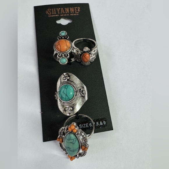 Shyanne | Jewelry | Shyanne Silver And Blue Southwestern Rings | Poshmark